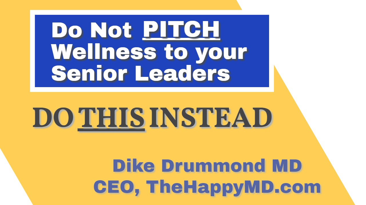 Don't PITCH Physician Wellness to your Senior Leaders - do this instead!